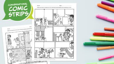 Conversational Comic Strips for Language Practice