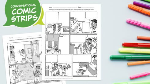 Conversational Comic Strips for Language Practice