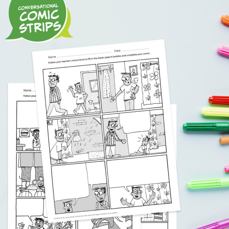 Conversational Comic Strips for Language Practice