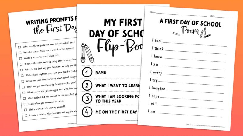 Free First Day Of School Printables 12 Free Activities