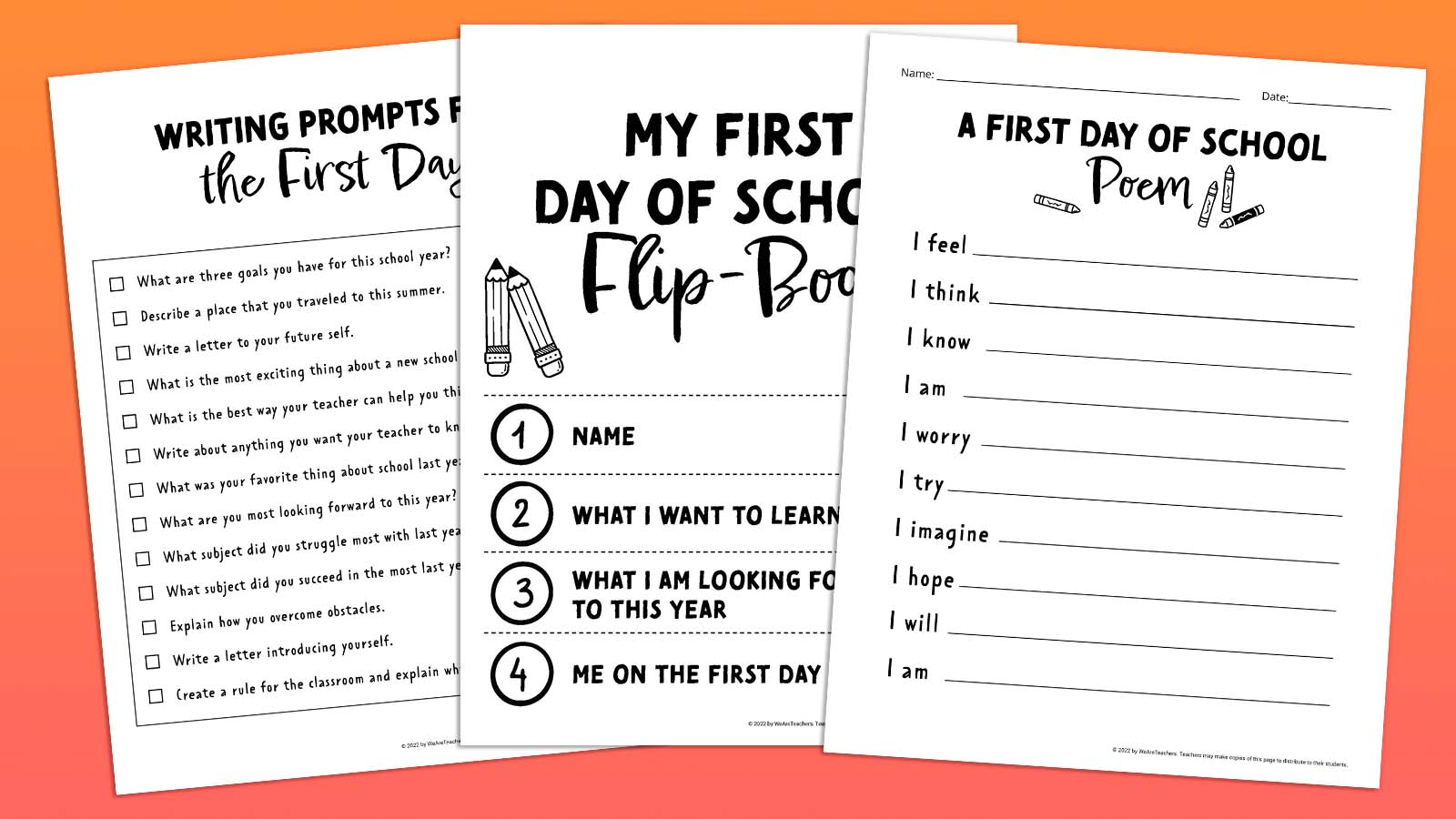 Free First Day of School Printables - 12 Free Activities