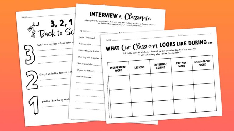 Free First Day of School Printables - 12 Free Activities