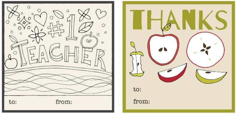 Printable Teacher Thank You Cards for Teacher Appreciation