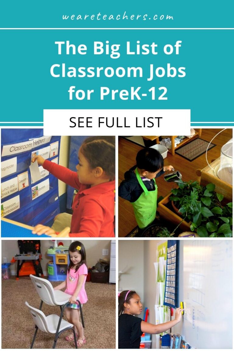 50 Classroom Jobs for PreK-12