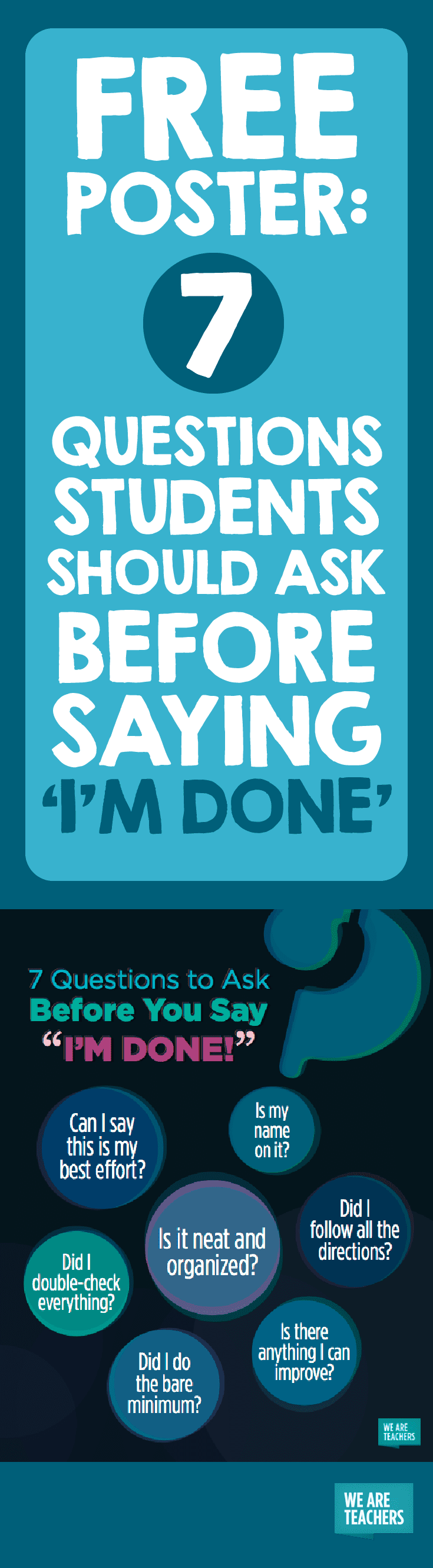 Checklist for Turning in Work: This Free Poster Will Stop Students From ...