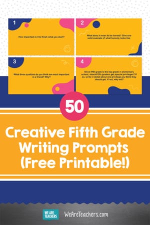 50 Creative Fifth Grade Writing Prompts (Free Printable!)