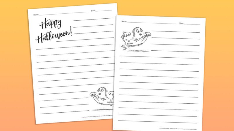 Get Free Halloween Writing Paper + 20 Spooky Writing Prompts