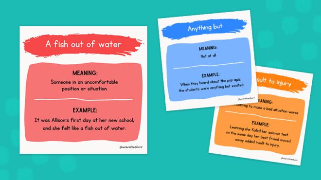 Idiom of the Day: 60 Idiom Examples to Teach Students