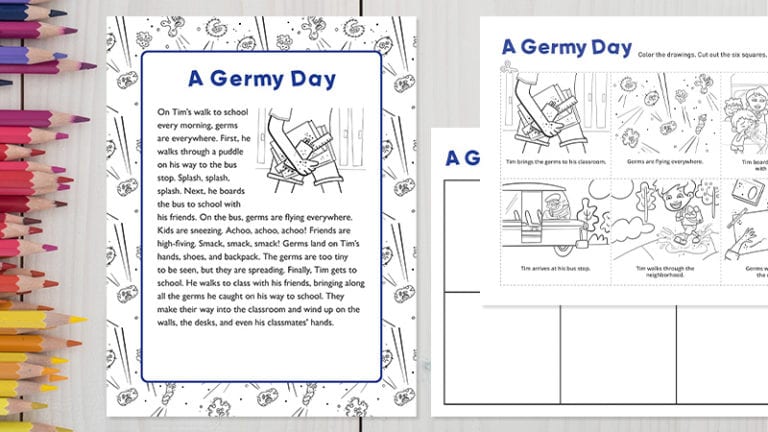Teach Kids How Germs Spread with This Free "A Germy Day" Activity