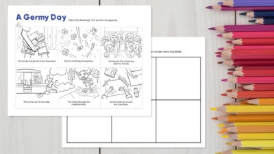 Teach Kids How Germs Spread with This Free "A Germy Day" Activity