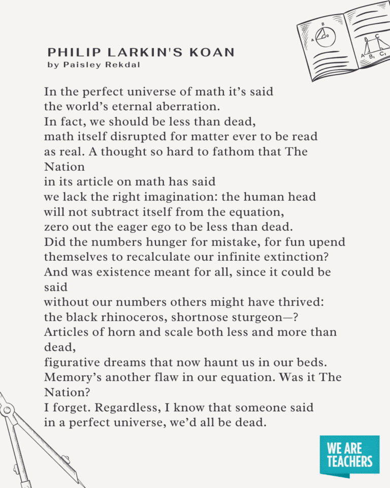 38 Math Poems for Students in All Grade Levels - We Are Teachers