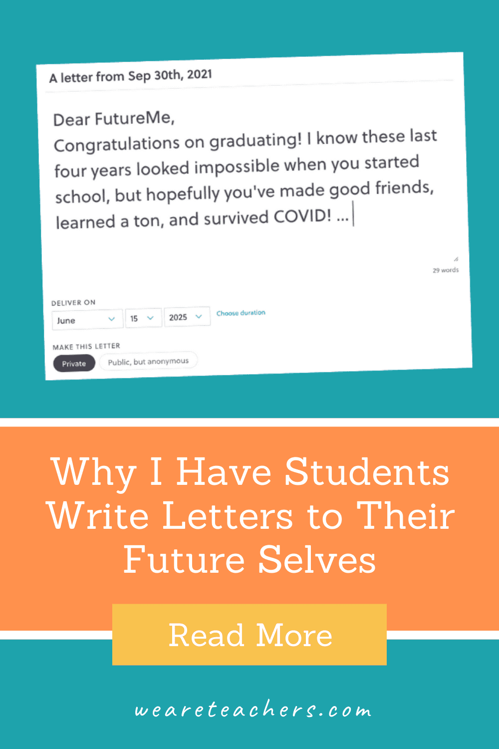 Have Your Students Write a Letter to Future Self With FutureMe