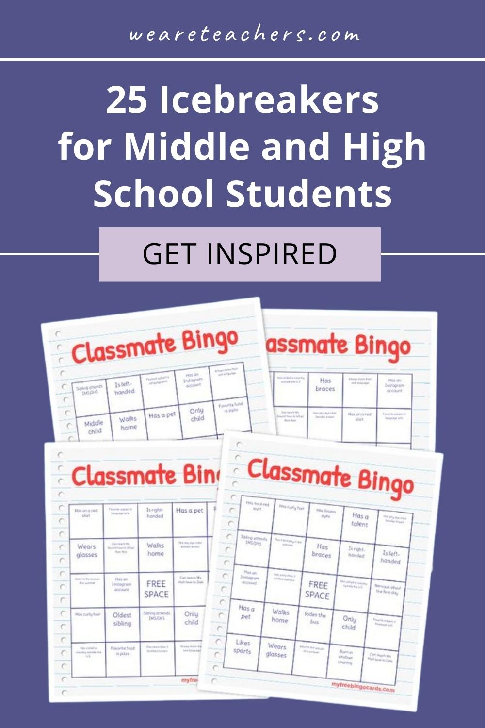 25 High School and Middle School Icebreakers That Actually Work