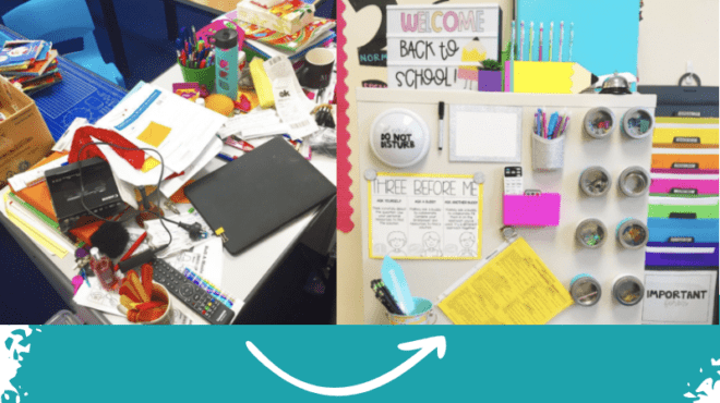Calm the Clutter with Teacher Desk Organization Tips - We Are Teachers