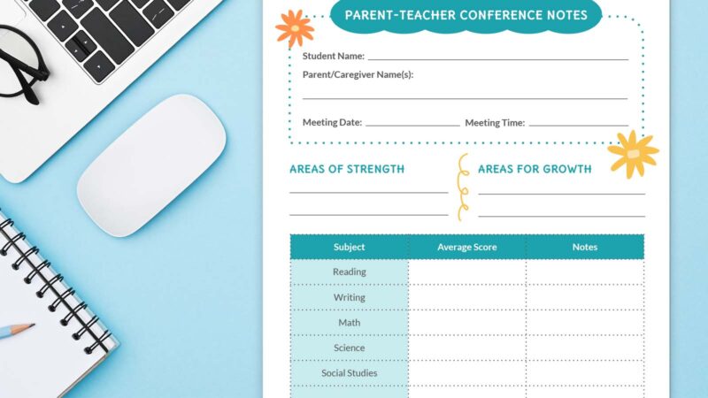 Parent-Teacher Conference Form - Free Customizable Bundle