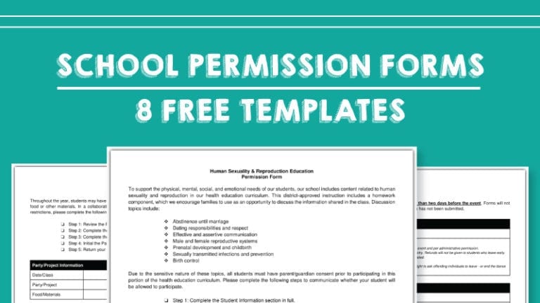Free Field Trip and School Permission Forms Templates - WeAreTeachers