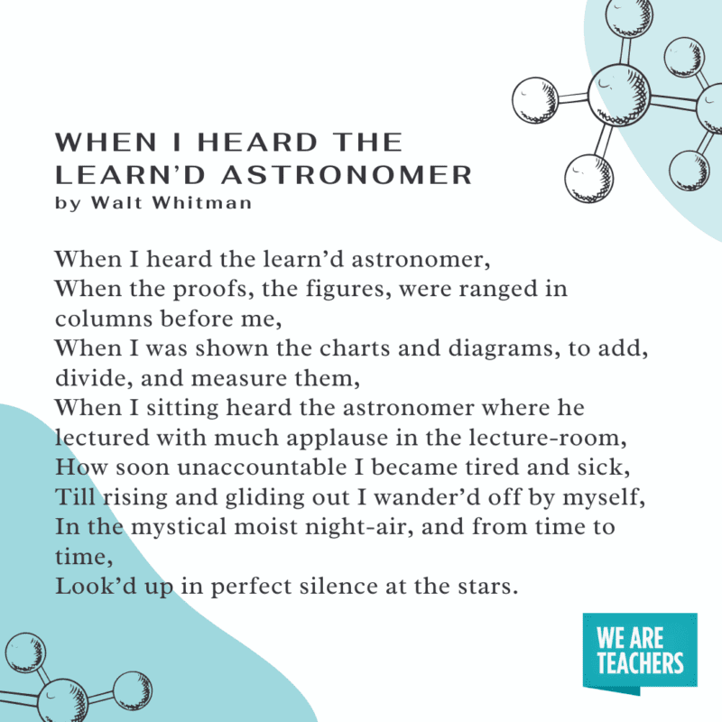 50 Science Poems for Students of All Ages - We Are Teachers