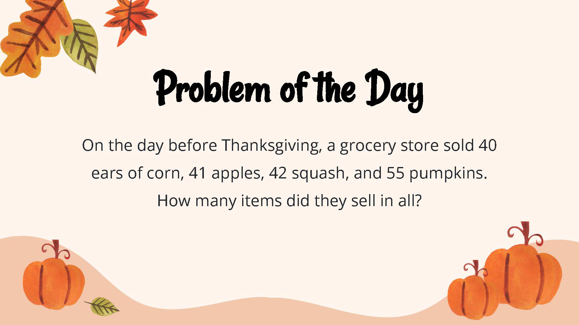 25 Thanksgiving Math Word Problems To Solve This Month