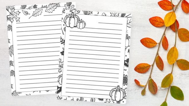 Thanksgiving Writing Paper Plus 15 Gratitude Writing Prompts