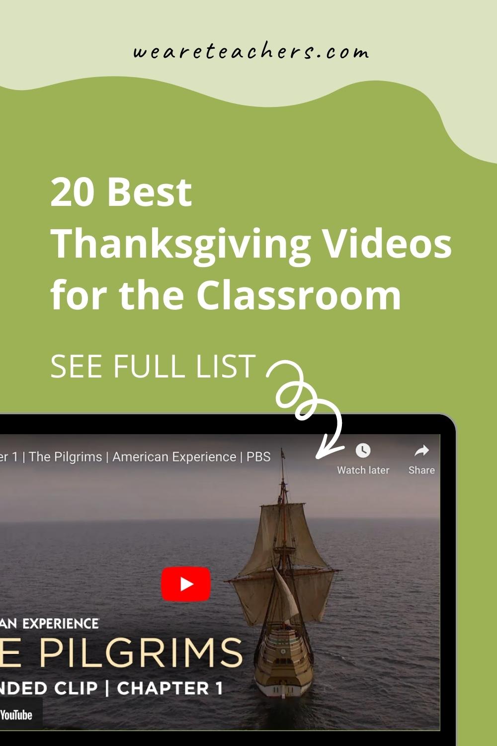 20 Best Thanksgiving Videos for the Classroom