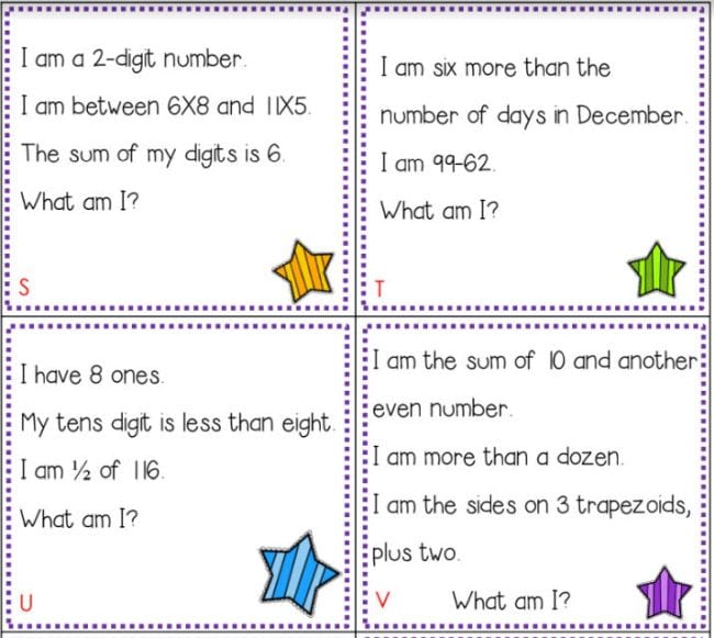 4th Grade Math Riddles