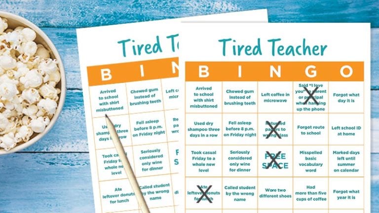 Tired Teacher Bingo, The Game You Didn't Know You Needed
