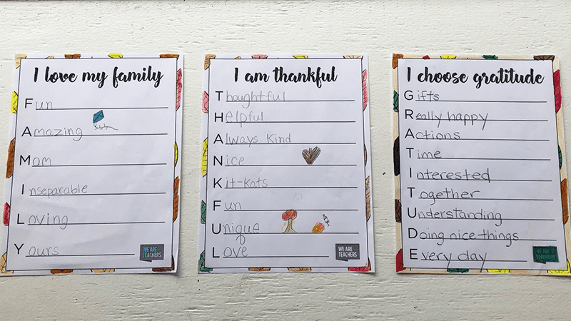 Free Printable Thanksgiving Acrostic Templates WeAreTeachers