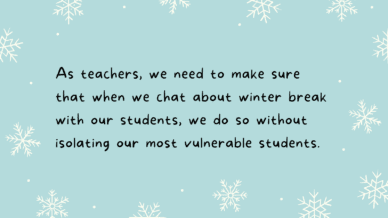Five Questions I'm Not Going To Ask Students About Their Winter Break