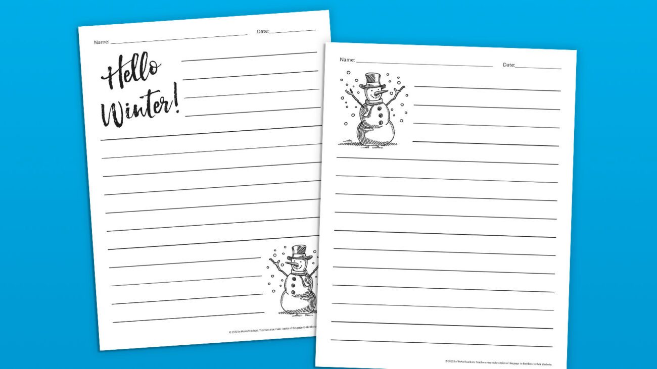 Free Printable Winter Writing Paper Plus 10 Winter Writing Prompts