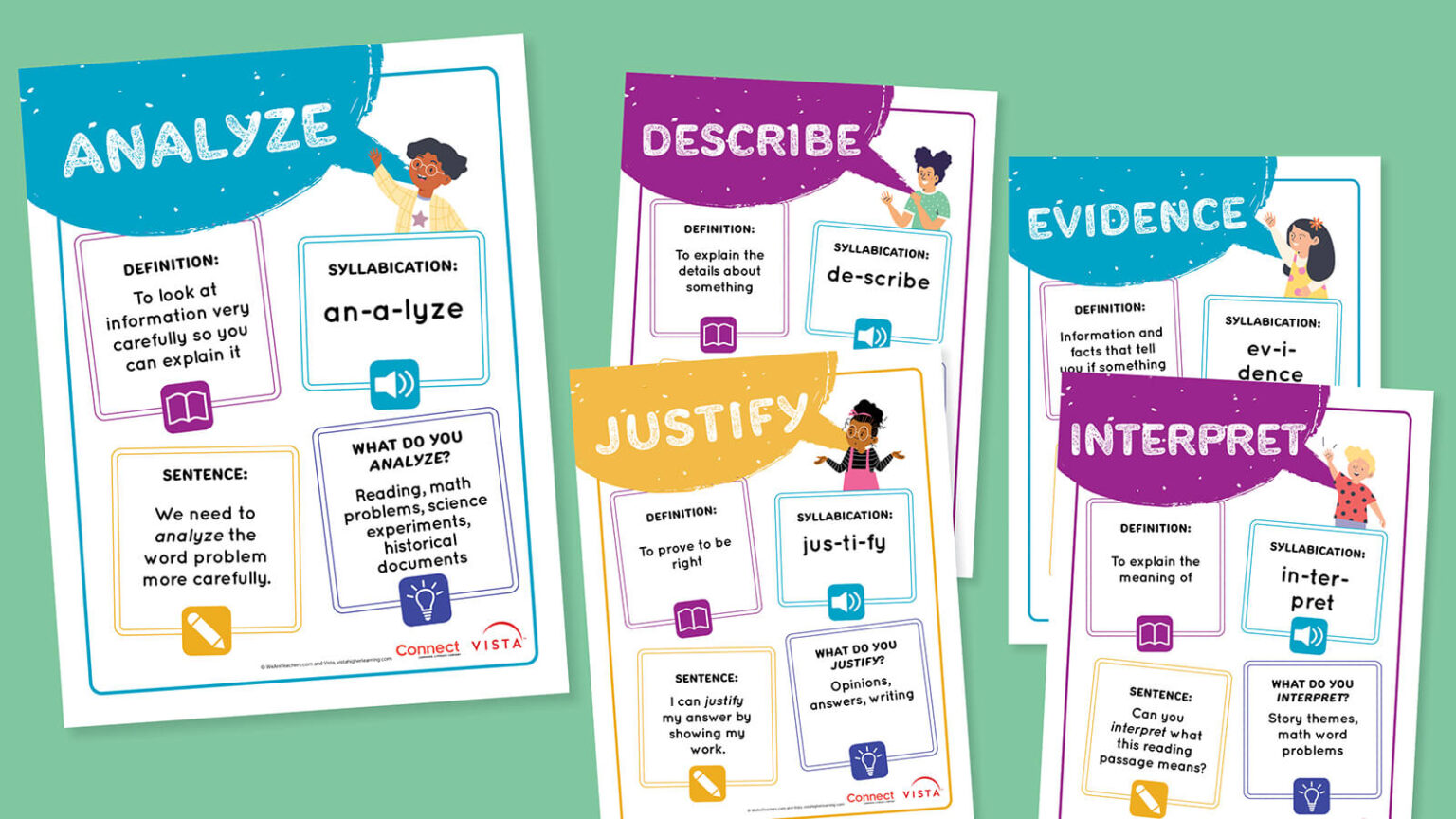 Free Academic Vocabulary Mini Posters for Your Classroom