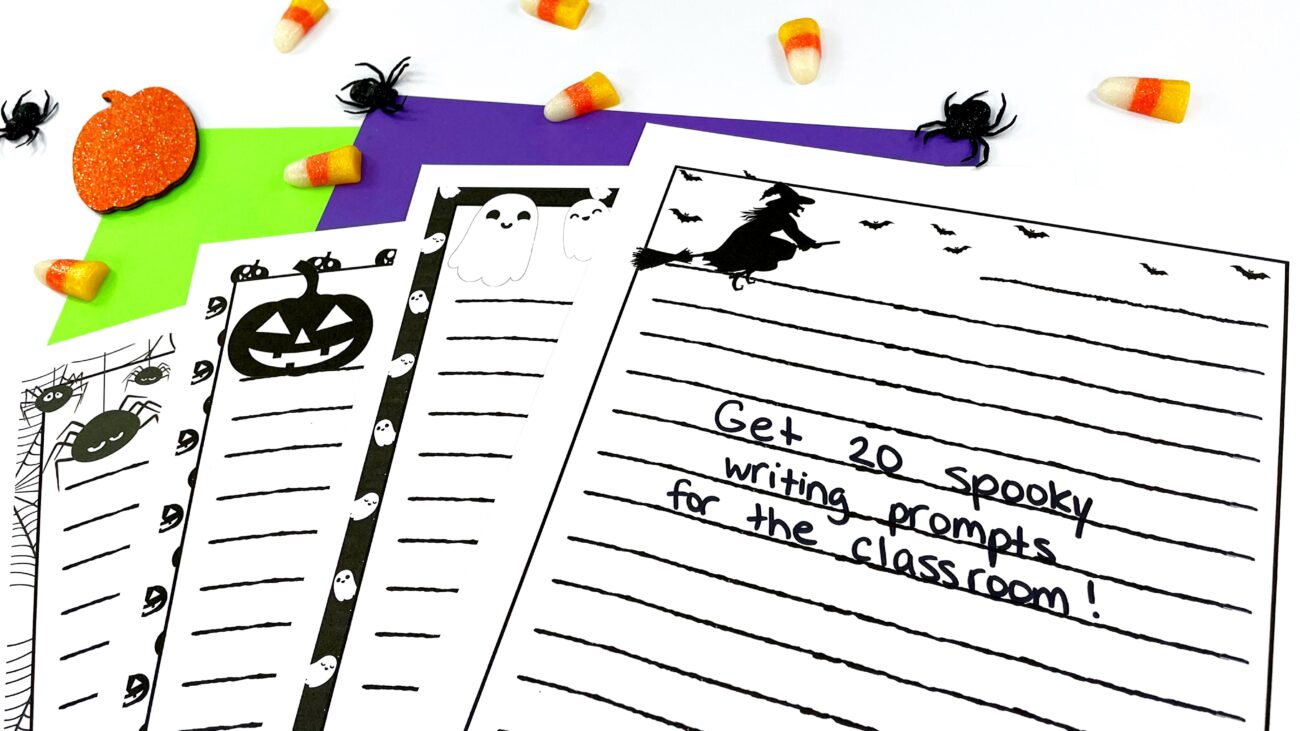 Get Free Halloween Writing Paper + 20 Spooky Writing Prompts