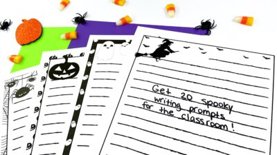 Get Free Halloween Writing Paper + 20 Spooky Writing Prompts