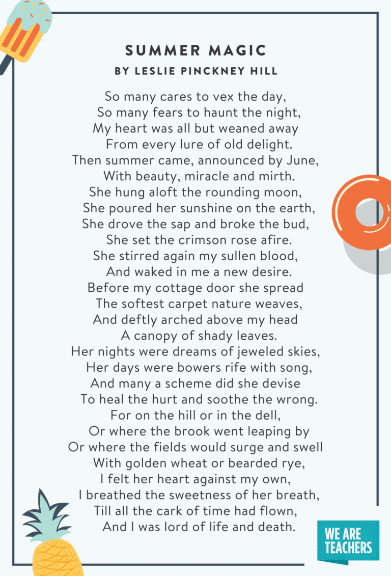 35 Summer Poems for Kids of All Ages - We Are Teachers