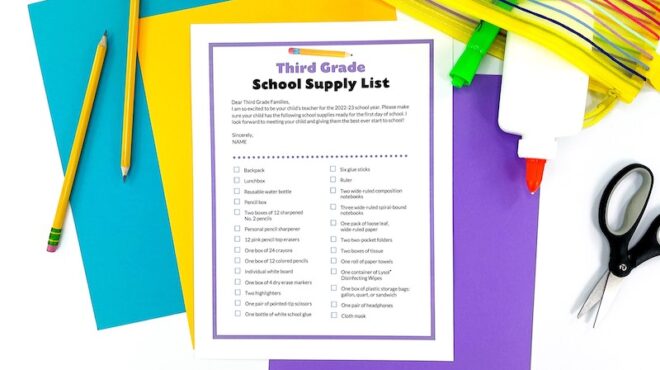 Get These Free School Supply Lists—One for Each Grade K-5