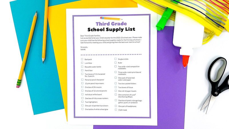 Get These Free School Supply Lists—One for Each Grade K-5